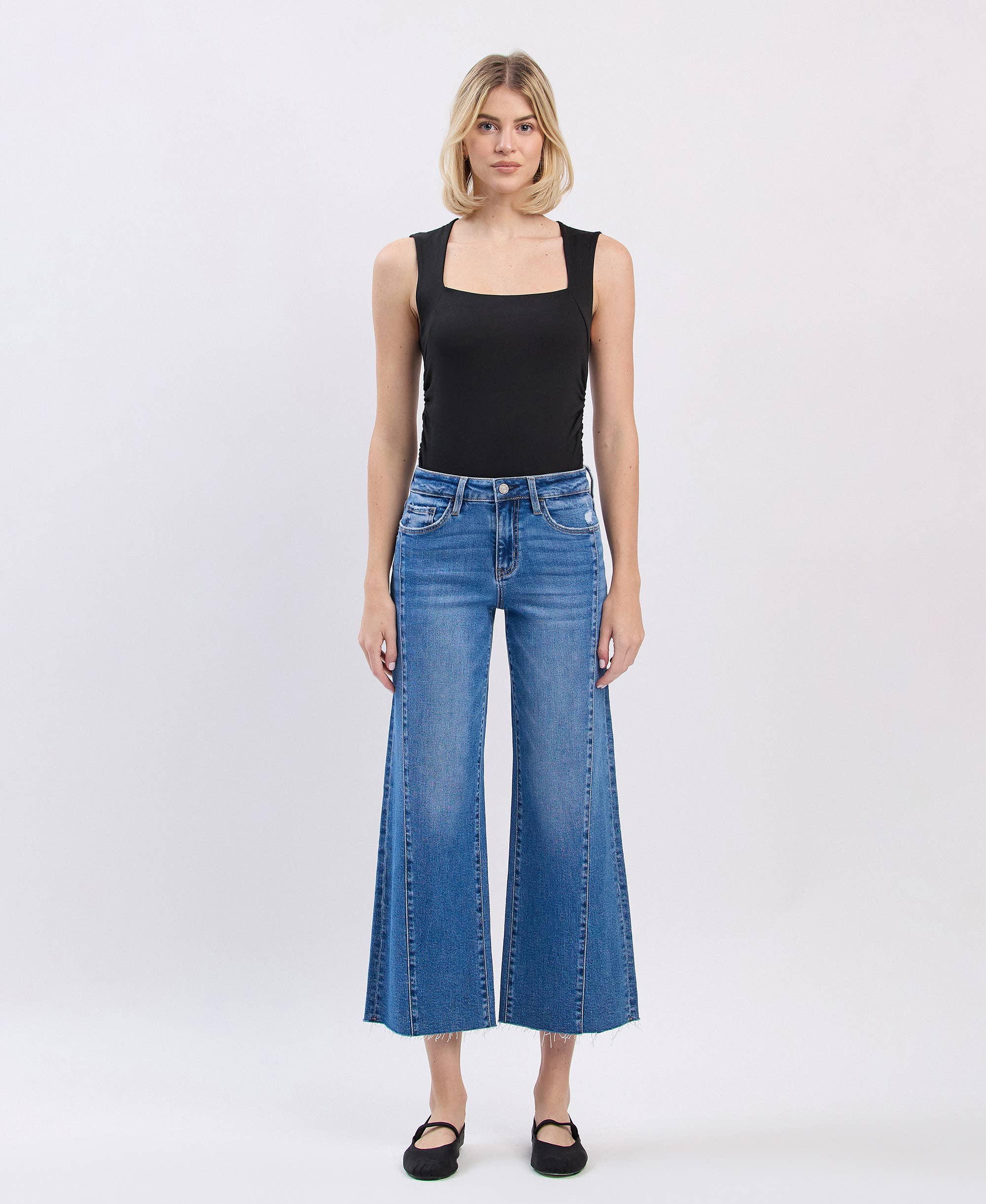 HIGH RISE RAW HEM TWIST WIDE JEANS – Southern Source Clothier